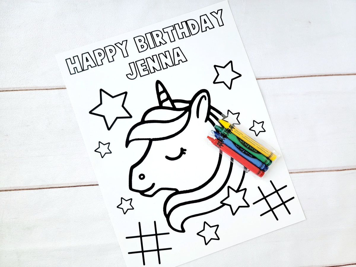 Unicorn Birthday Coloring Page, Unicorn Coloring Page, Unicorn Birthda ...