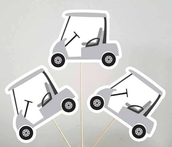 Golf Cupcake Toppers, Golfing Cupcake Toppers, Golf Cart Cupcake Toppe ...