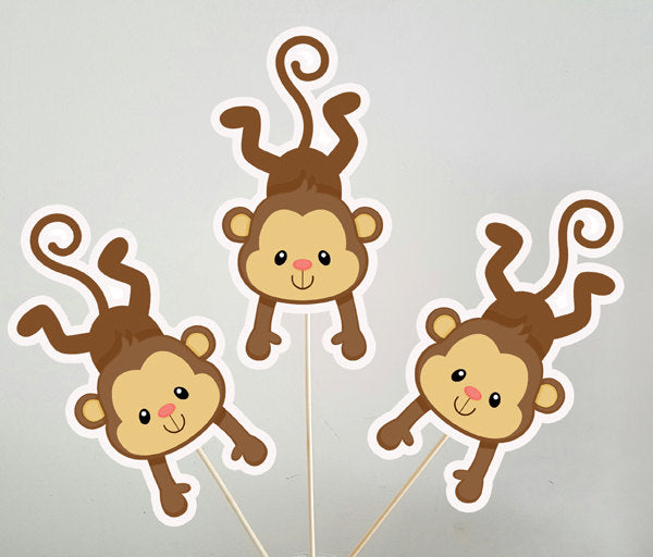 Monkey Cupcake Toppers, Monkey Baby Shower, Monkey Birthday – CRAFTY CUE