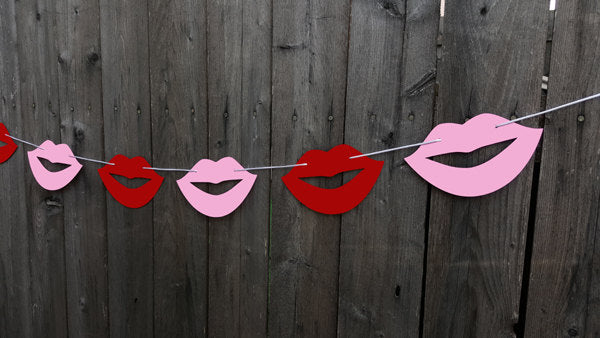 Lips Garland, Lips Banner. Bachelorette Banner, Bridal Shower Banner ...
