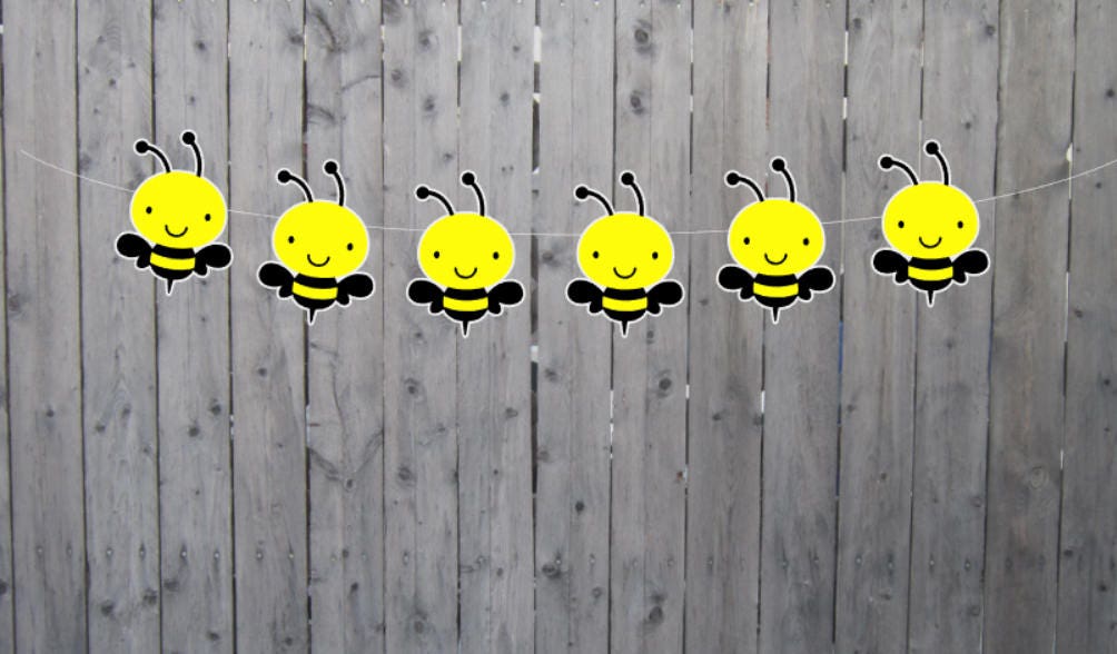Bee Banner, Bumble Bee Banner, Bee Garland, Bumble Bee Garland, Bee Ba ...