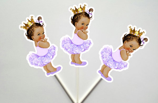 Princess Baby Shower Cupcake Toppers - Princess Cupcake Toppers, Laven ...