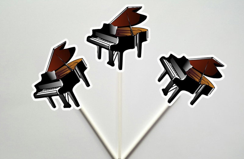 GRAND PIANO Cupcake Toppers, Piano Cupcake Toppers, Music Party Cupcak ...