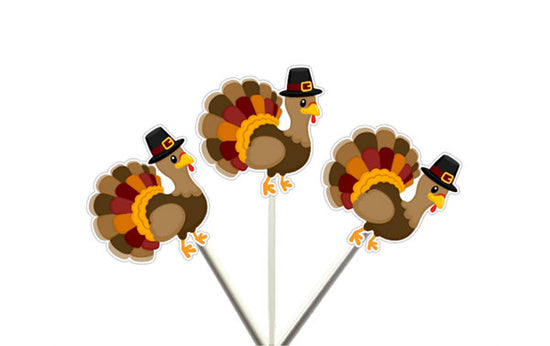 Turkey Cupcake Toppers, Thanksgiving Cupcake Toppers – CRAFTY CUE