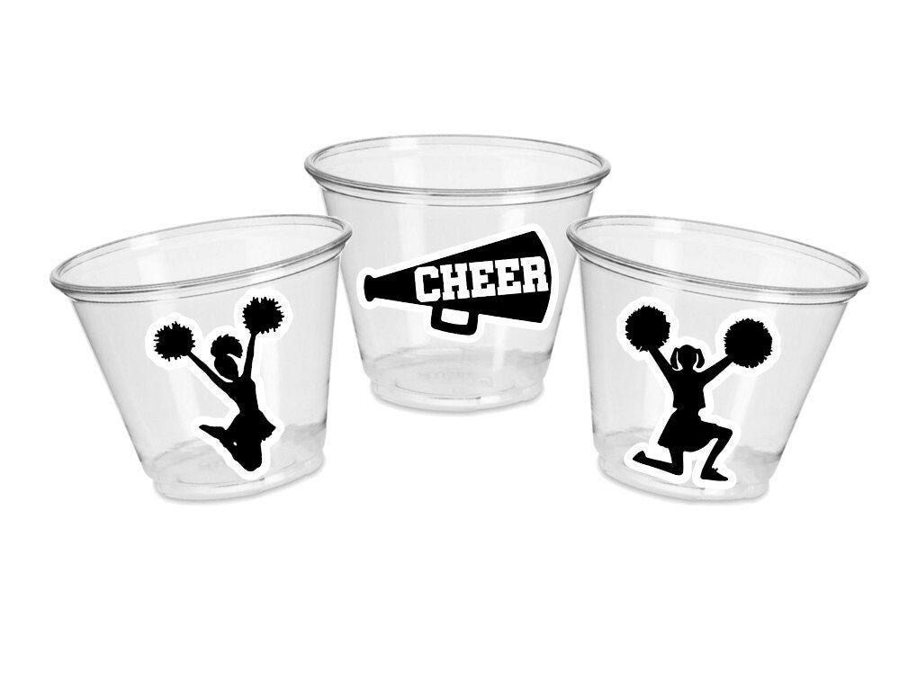 Cheerleading Party Cups for Cheer Birthday & Baby Shower Celebrations ...