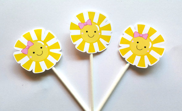 Sunshine Cupcake Toppers, Sun Cupcake Toppers, Girl Sunshine, You are ...